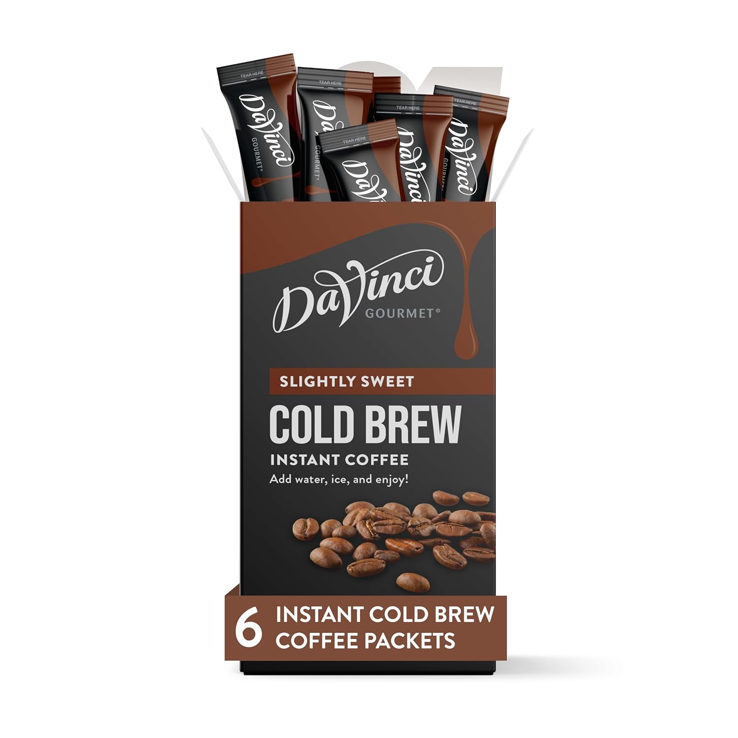 DaVinci Gourmet Slightly Sweet Cold Brew Stick Pack, Instant Coffee Po ...