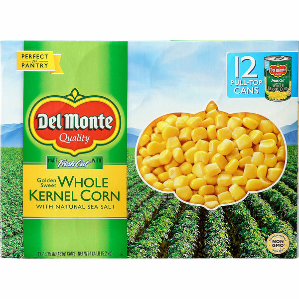 Del Monte, Canned Corn-Whole Kernel, 15.25 oz, 12-Count – Veruca San Elijo